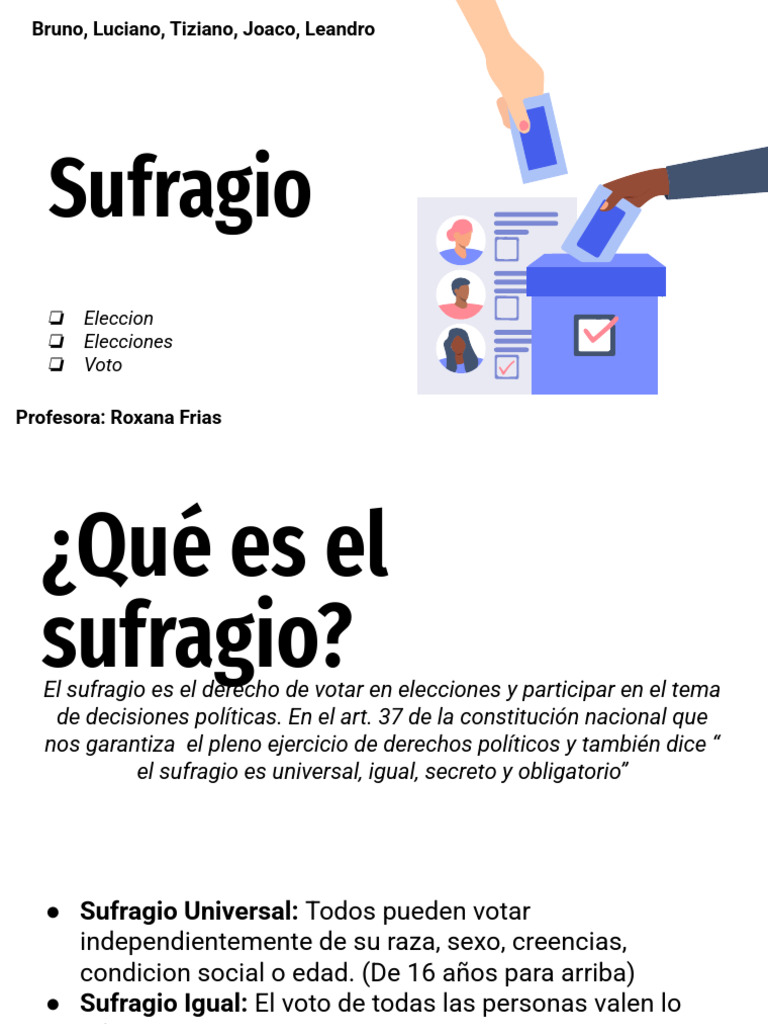 Sufragio Trabajo Grupal 2°4 | PDF | Votación | Sufragio