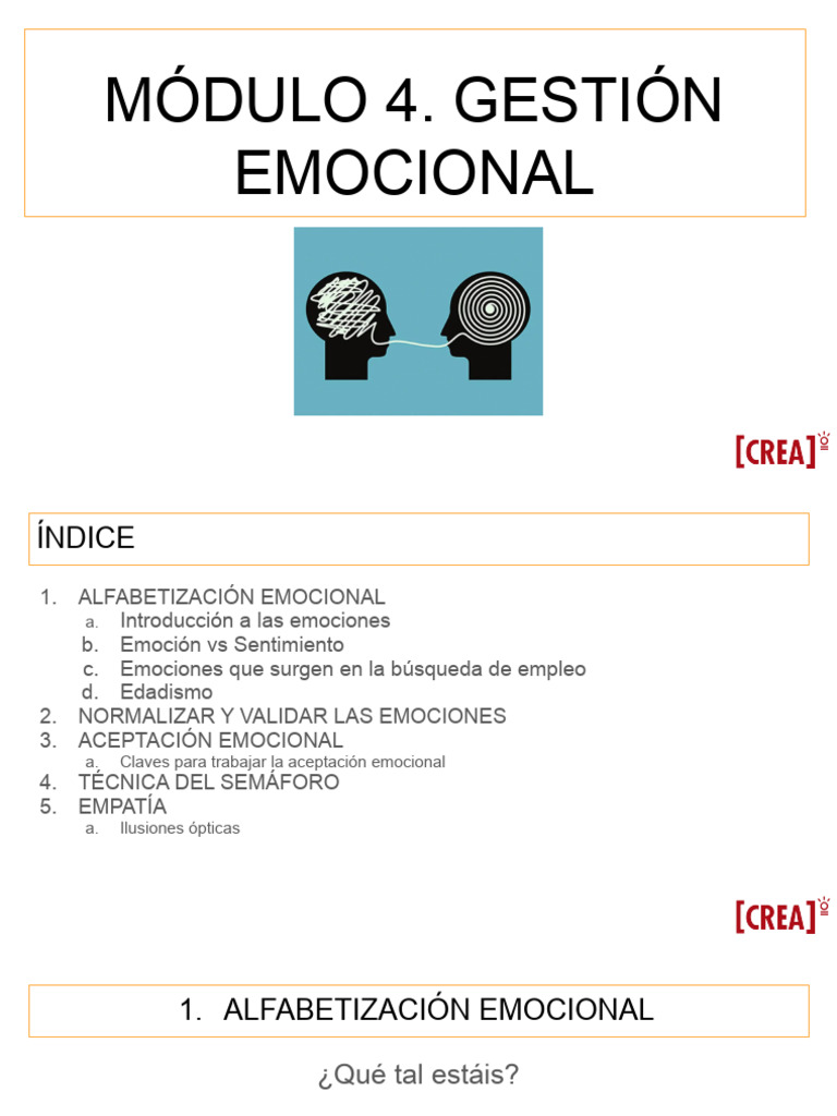 5e0788b136b9ad04f003d1d2d222f017MÓDULO 4. GESTIÓN EMOCIONAL | PDF | Las emociones | Empatía
