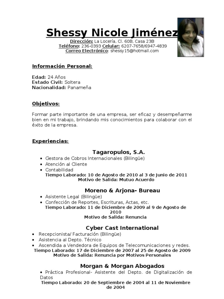 Shessy Jimenez Curriculum | PDF | Panamá | Microsoft
