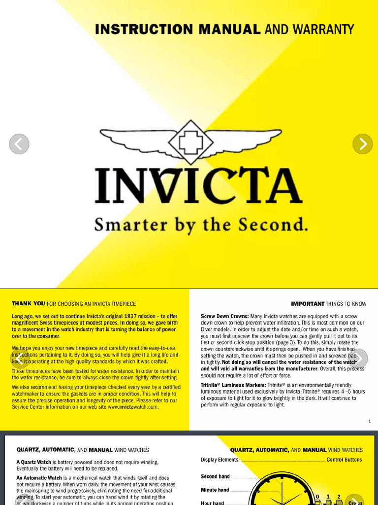 Invicta S1 Rally Race Team MenModel 26397 Manual | PDF