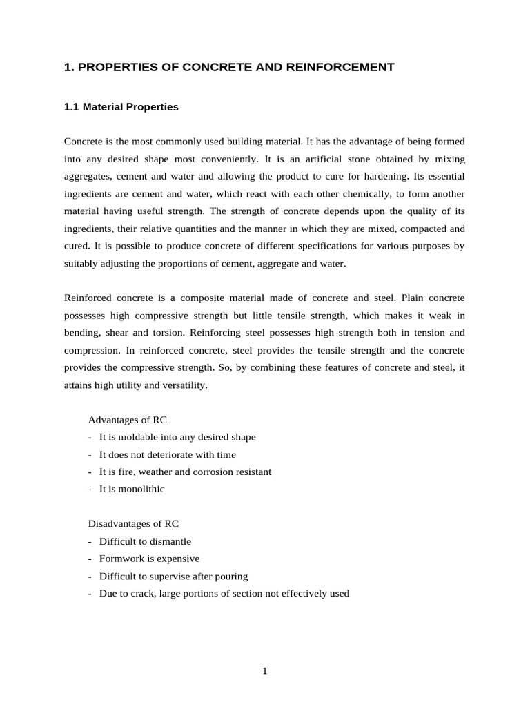 Ch1-Properties of Conc1 | PDF | Concrete | Strength Of Materials