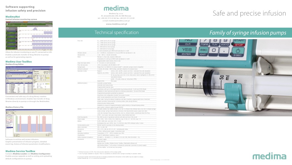 MEDIMA Syringe Infusion Pumps | PDF | Intravenous Therapy | Syringe