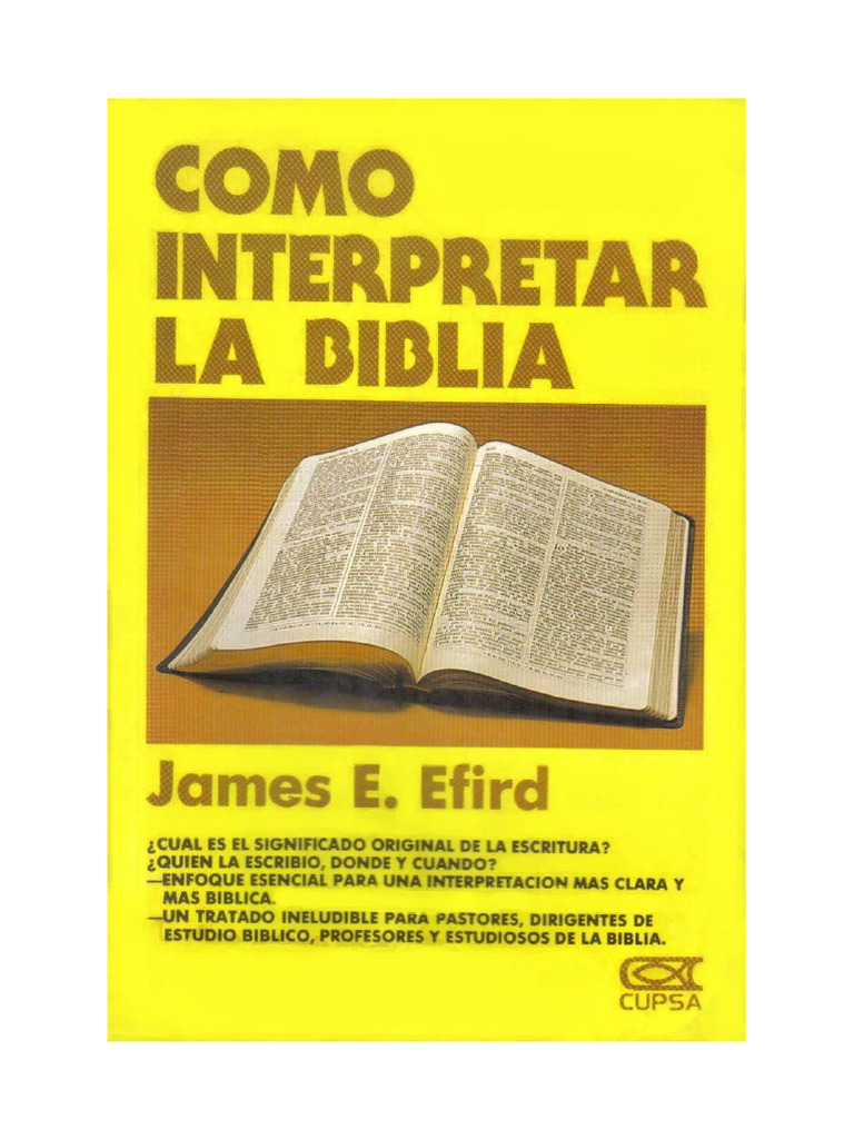 Como Interpretar La Biblia - James E Efird | PDF | Biblia | Traducciones
