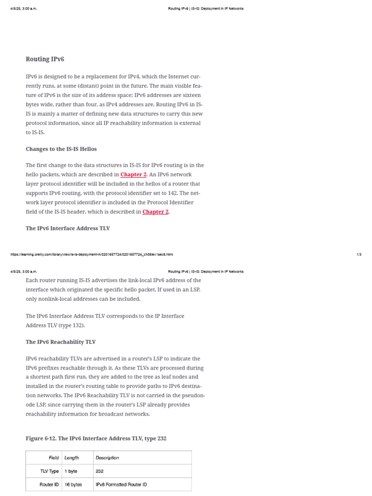 IPv6 Routing with IS-IS Explained | PDF | I Pv6 | Internet Protocols