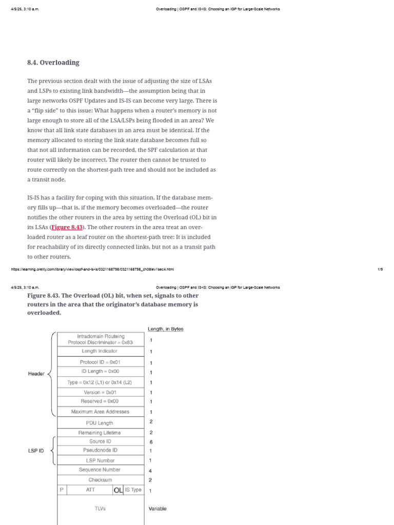 Overloading _ OSPF and IS-IS_ Choosing an IGP for Large-Scale Networks | PDF | Internet ...