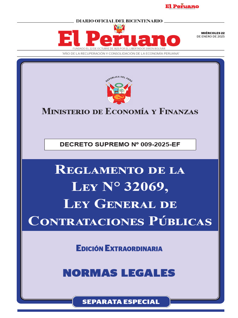 Reglamento Ley 32069 Contrataciones Públicas | PDF | Sociedad de ...