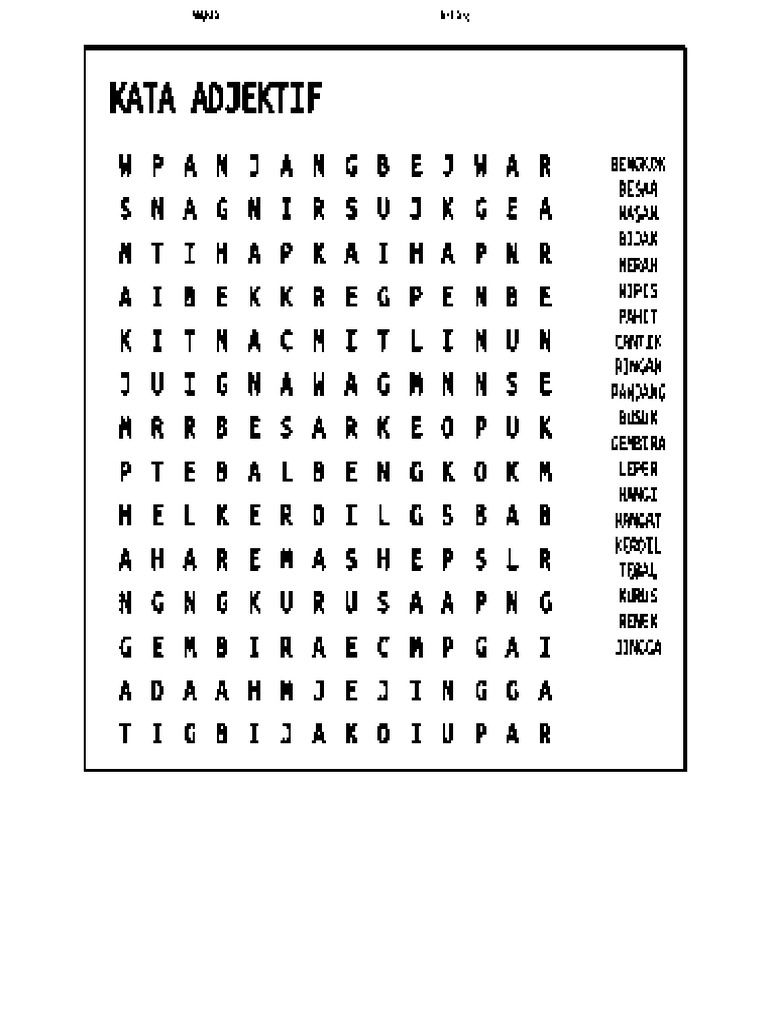 Cari Kata (Kata Adjektif) | PDF