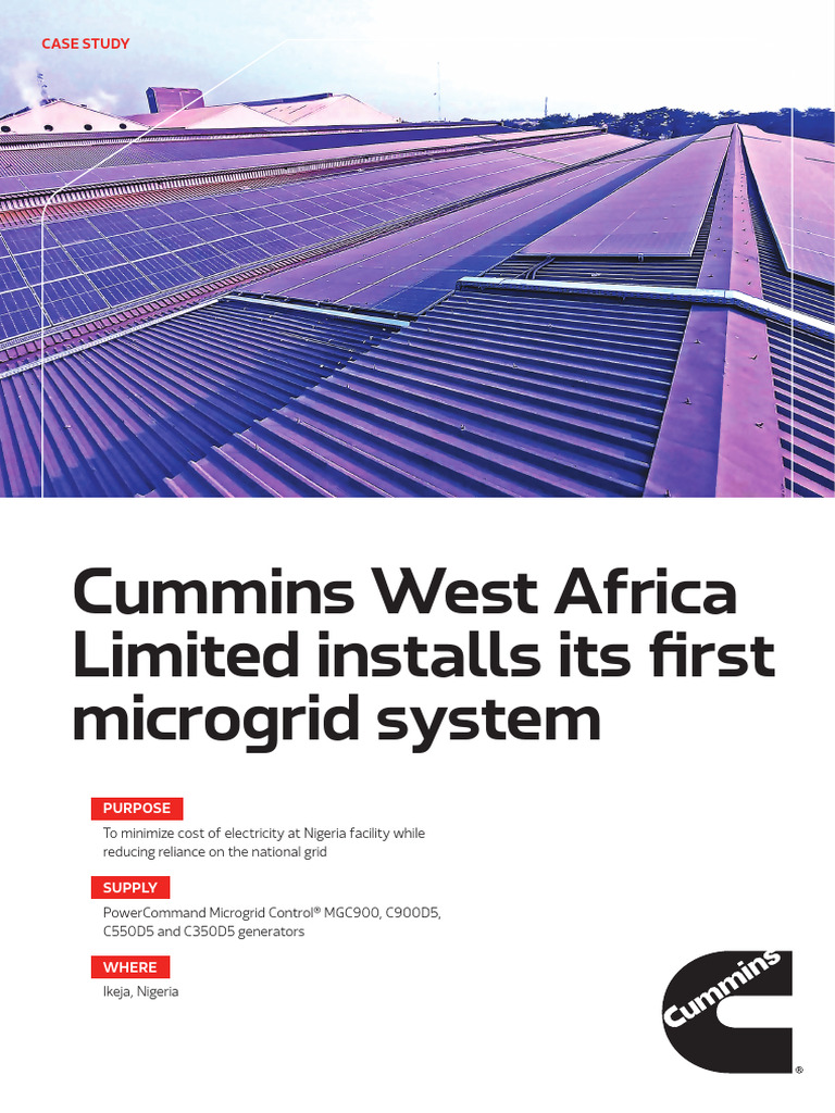 Cummins MGC900 Microgrid in Nigeria | PDF | Solar Power | Renewable Energy