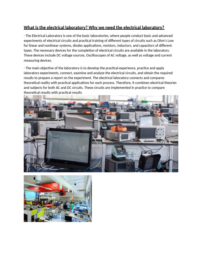What Is The Electrical Laboratory | PDF