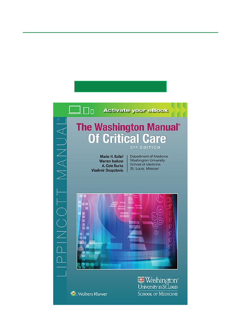 Access The Washington Manual of Critical Care 3rd Edition Full Book Access | PDF