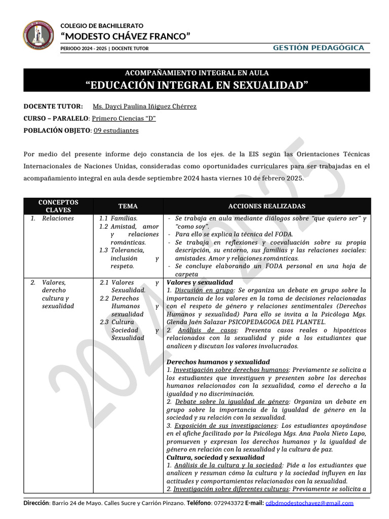 Informe Final Eneis - 1 D | PDF | Género | Estudios de género
