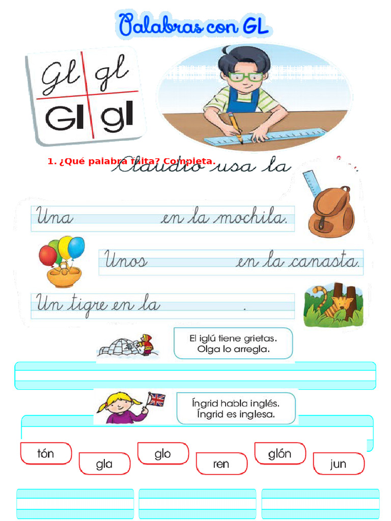 1 Palabras Con GL | PDF