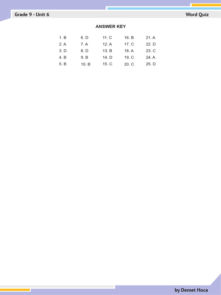 9.6 Answer Key | PDF