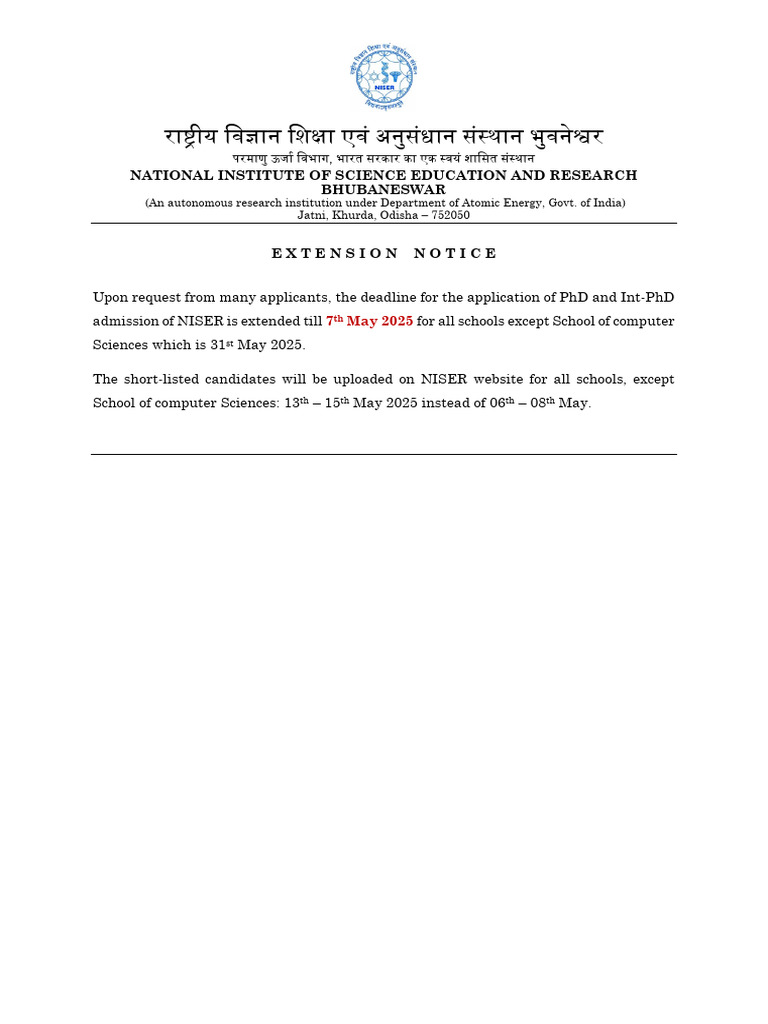 PHD Advertisement 2025-2026 Summer Extn | PDF | Academic Degree | Earth ...