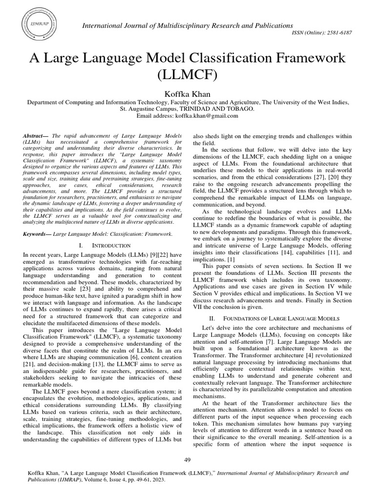 A Large Language Model Classification FR | PDF | Artificial Intelligence | Intelligence (AI ...