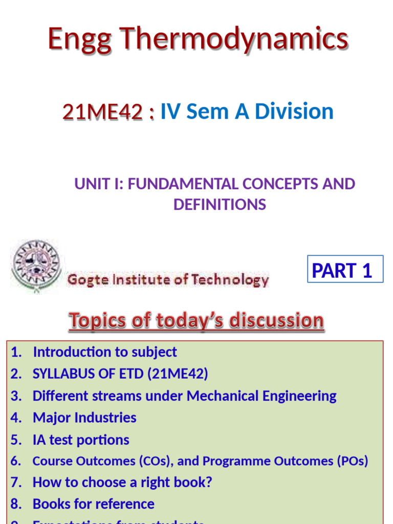 1UNIT 1 PART 1 Fundamentals Definitions SHK | PDF | Thermodynamics | Temperature
