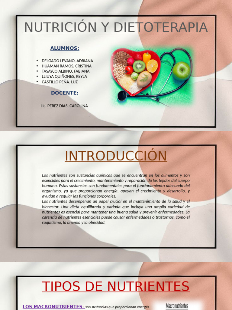 Trofoterapia y Nutrientes Esenciales | PDF | Nutrientes | Alimentos