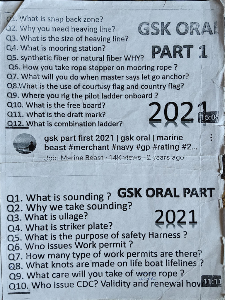 GSK Oral Questions | PDF