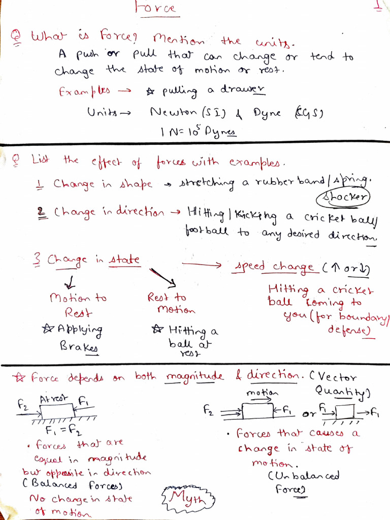 Force and Pressure Grade 8 | PDF