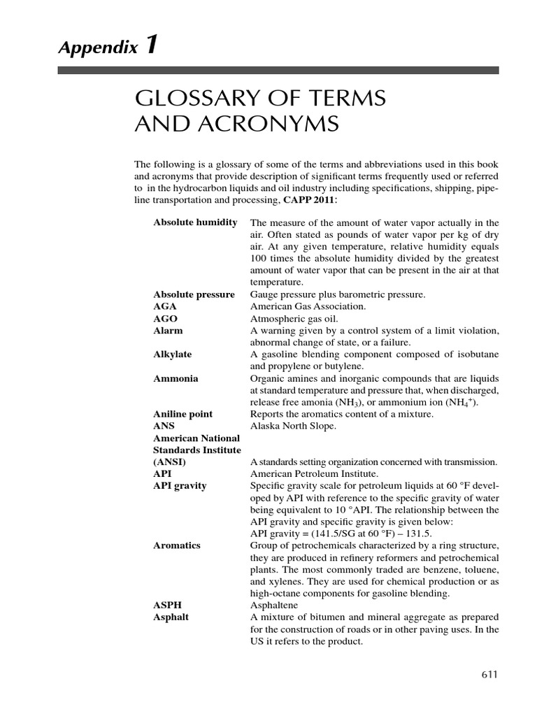 Glossary of Terms and Acronyms: Appendix | PDF | Petroleum | Corrosion