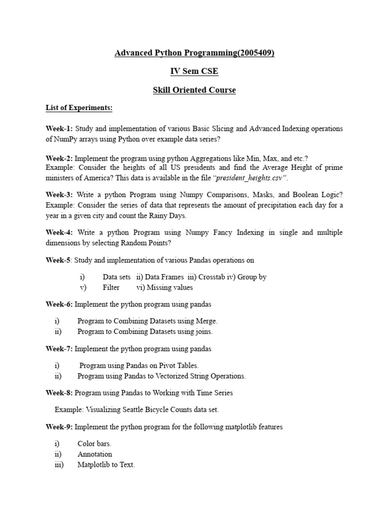APP Lab Manual Final | PDF | Computer Programming