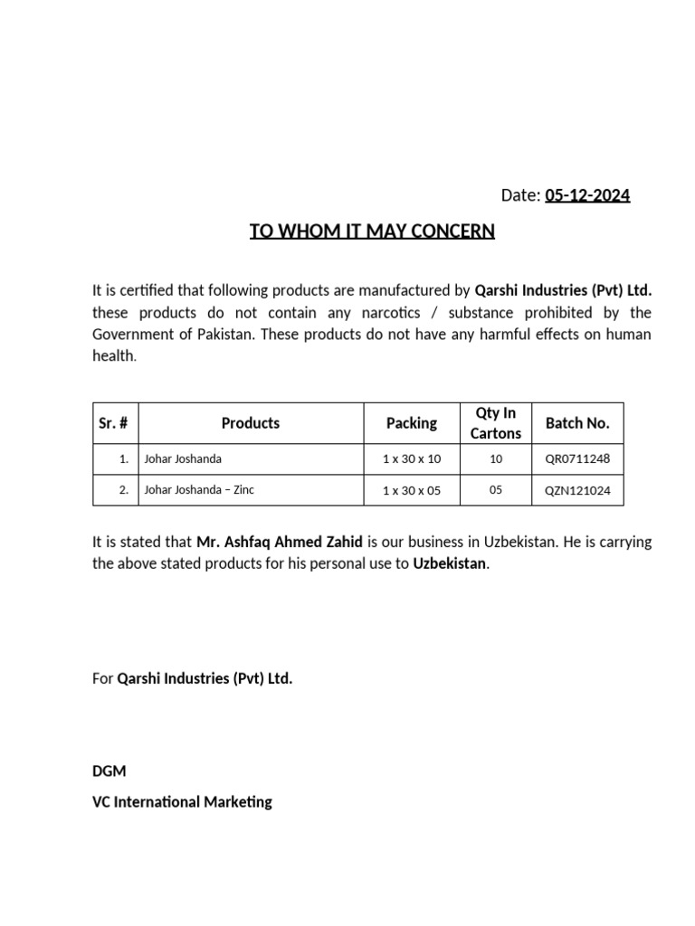 Undertaking - Personal | PDF