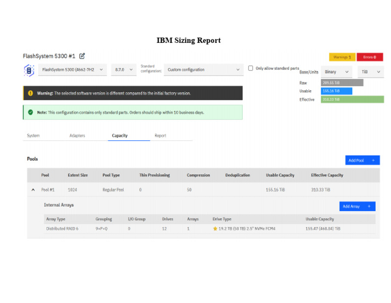 16. IBM Sizing Report | PDF