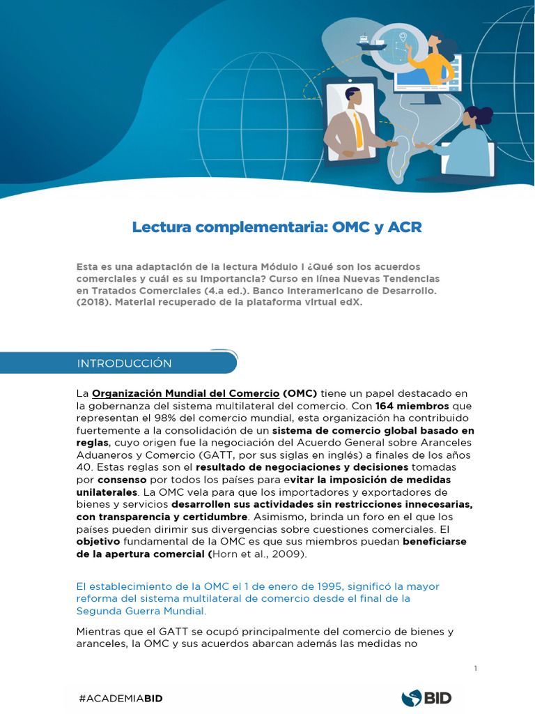 1.1.10_Lectura_complementaria_-_OMC_y_ACR | PDF | Organización de Comercio Mundial | Acuerdo ...