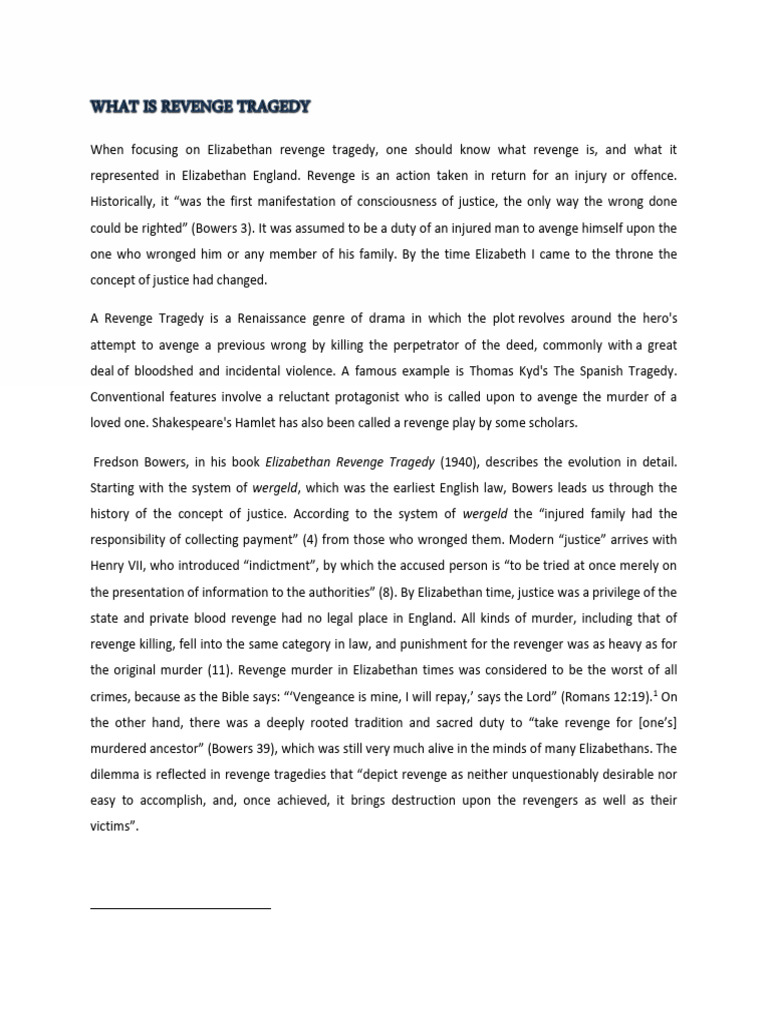 Foundations of Revenge in Spanish Tragedy | PDF