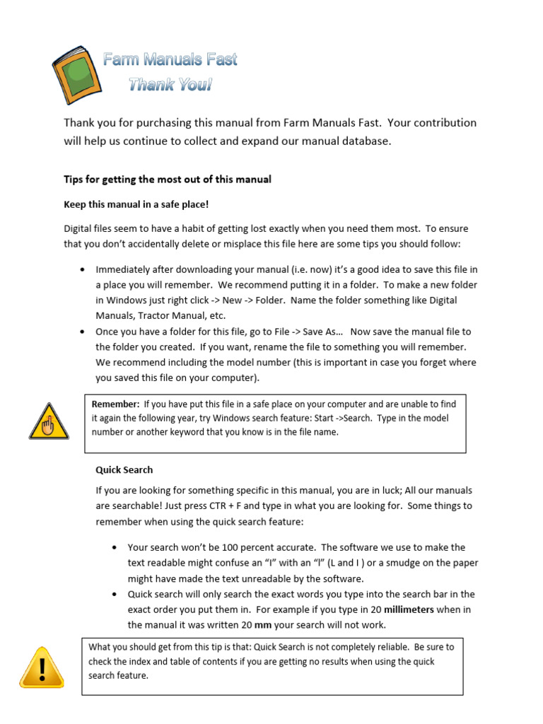 Ford Tractor Manual Tips & Safety Guide | PDF | Loader (Equipment ...