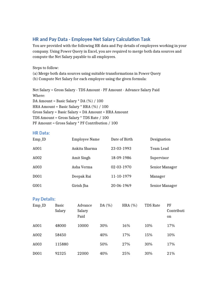 Employee Pay Calculation Question | PDF