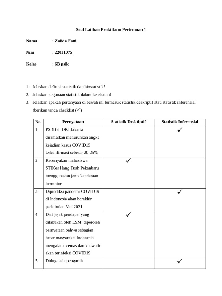 Latihan Pertemuan 1 | PDF