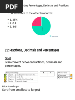 Percentage To Fraction Table | PDF