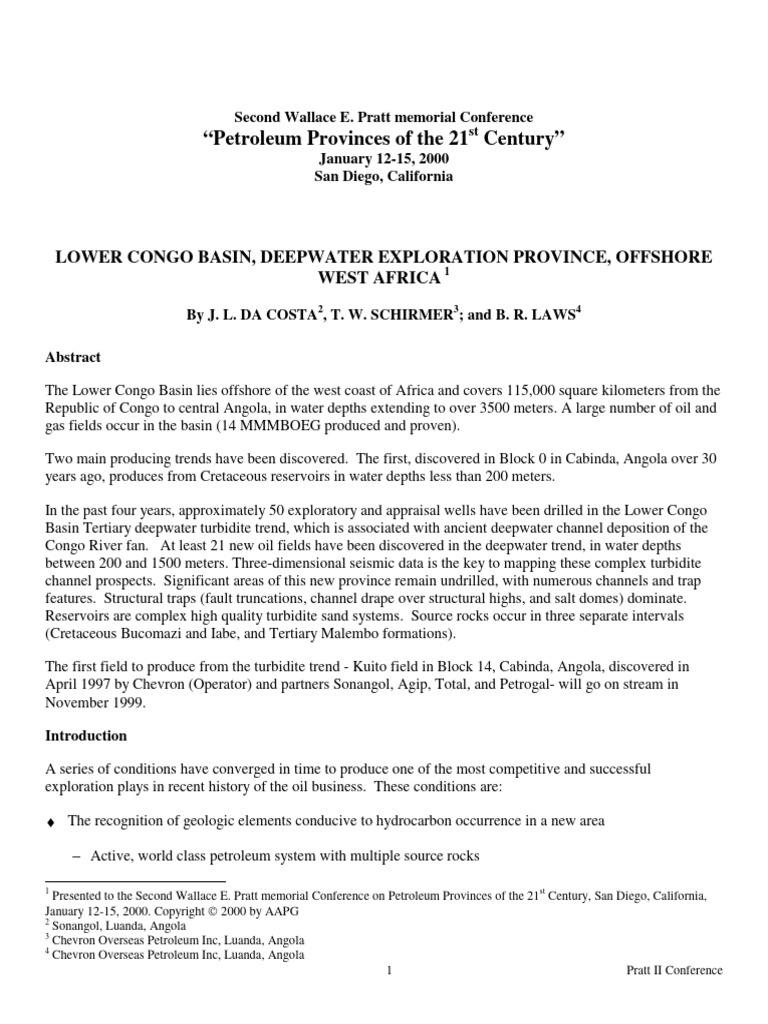 Lower Congo Basin Deepwater Exploration | PDF | Petroleum Reservoir ...