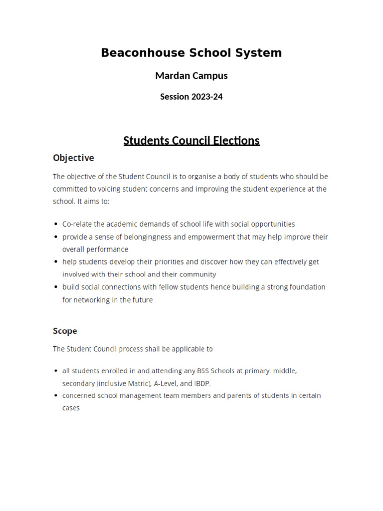 Students Council Elections | PDF