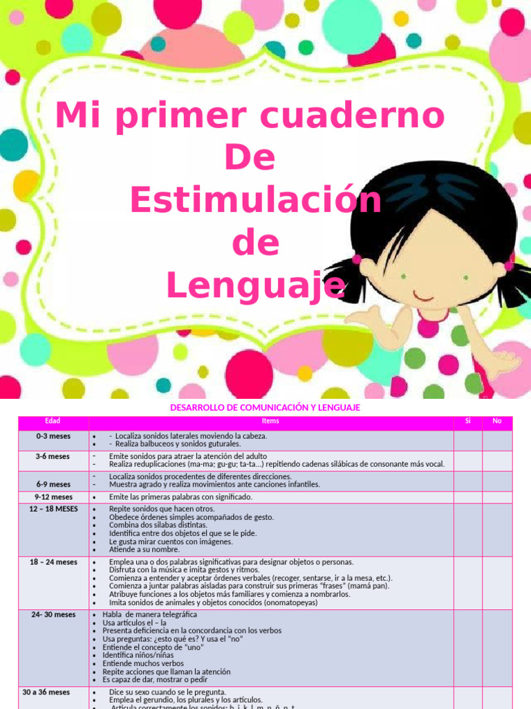 Mi Primer Cuaderno de Estimulacion Del Lenguaje | PDF | Sonido ...