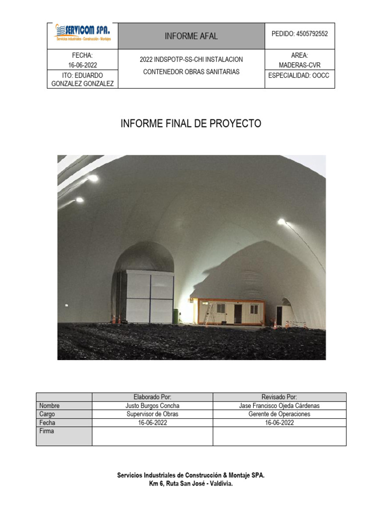 INFORME AFAL - CSBCVRL-2022 Rev.1 | PDF