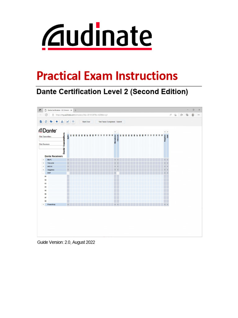 Dante Cert Level 2 Practical Exam Instructions English | PDF | Mac Os | Software