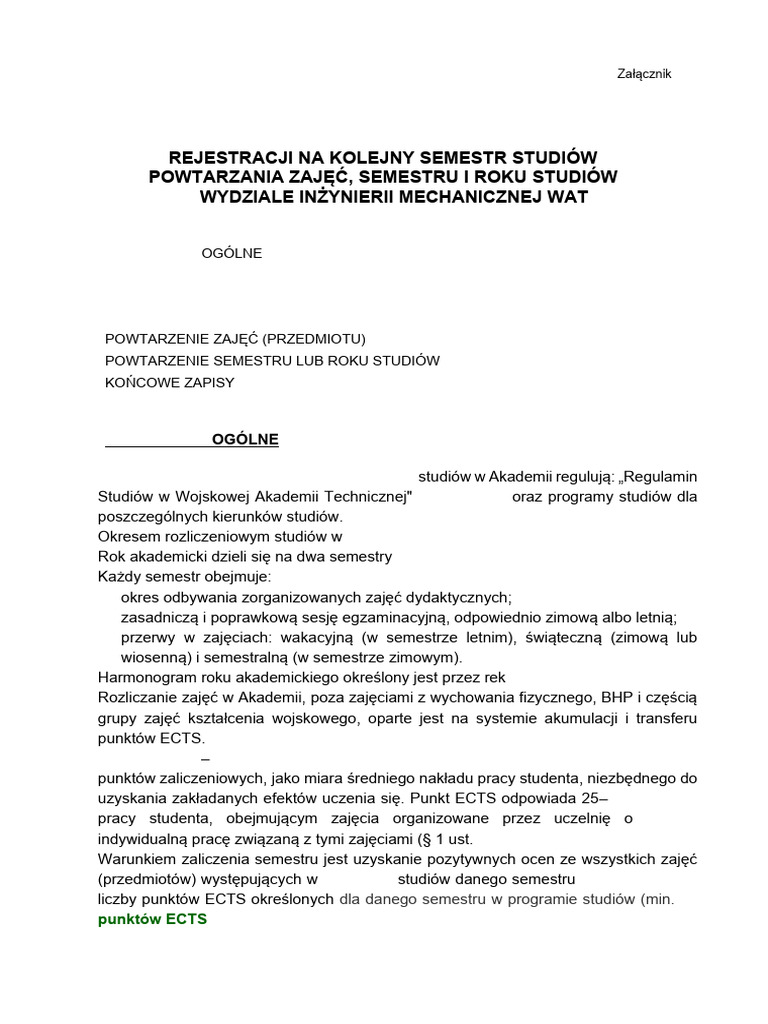 7._Zal_nr_2_Zasady_rejestracji_na_kolejny_semestr_studiow | PDF