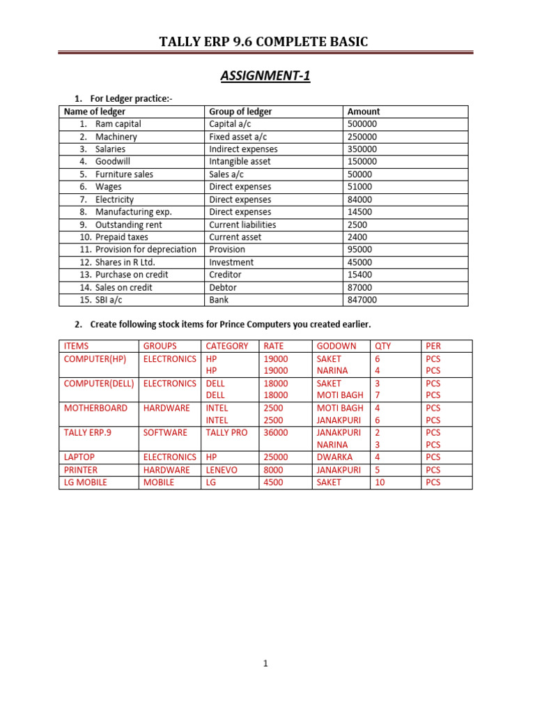 Tally Practice Question (New) | PDF | Point Of Sale | Personal Computers