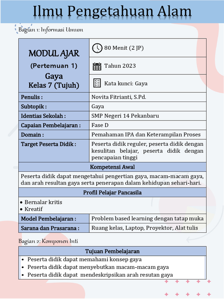 MODUL AJAR GAYA (1) (1) | PDF
