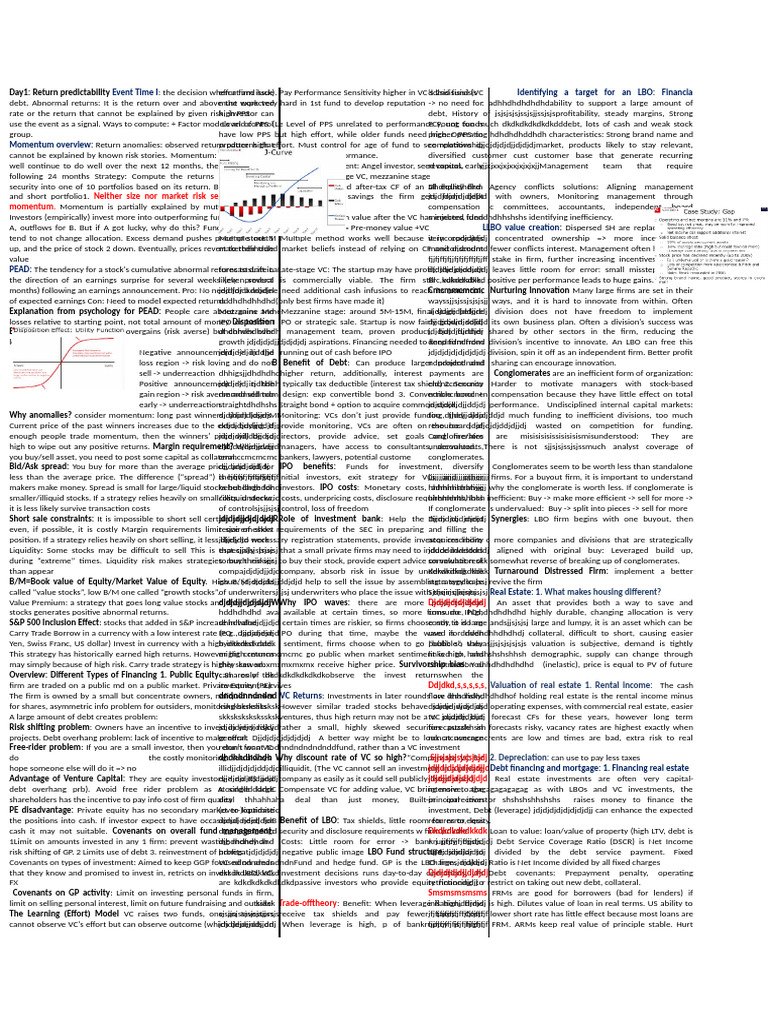 Cheat Sheet | PDF | Corporate Finance | Venture Capital