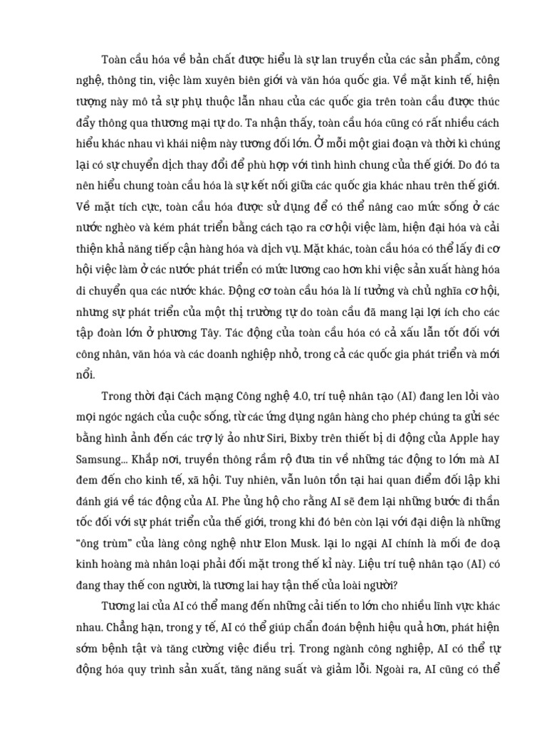 TOÀN CẦU HÓA OKKKKKK | PDF