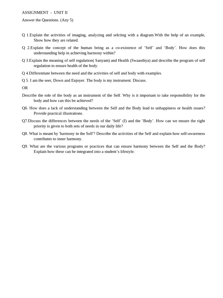 UHV Assignment - 2 | PDF