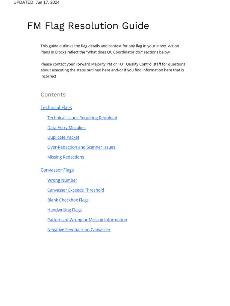 Client View FM QC Flag Resolution Guide 2024 | PDF | Computing