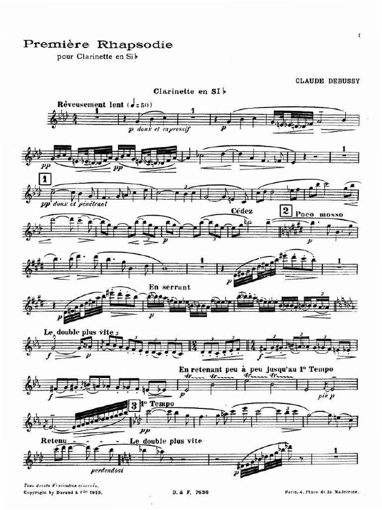 Premiere Rhapsodie-CLAUDE DEBUSSY | PDF