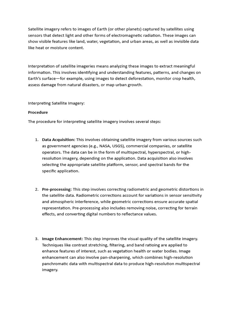 Interpretation of Satellite Imageries | PDF | Satellite Imagery | Image ...