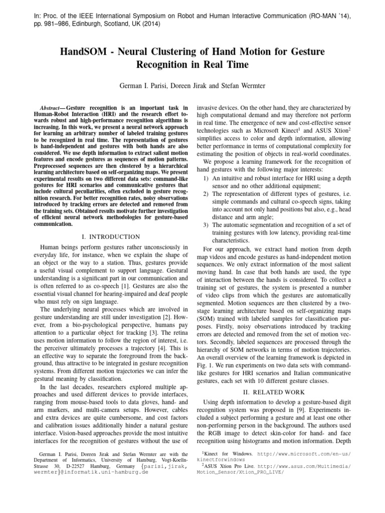HandSOM_Neural_Clustering_of_Hand_Motion | PDF | Image Segmentation | Cluster Analysis