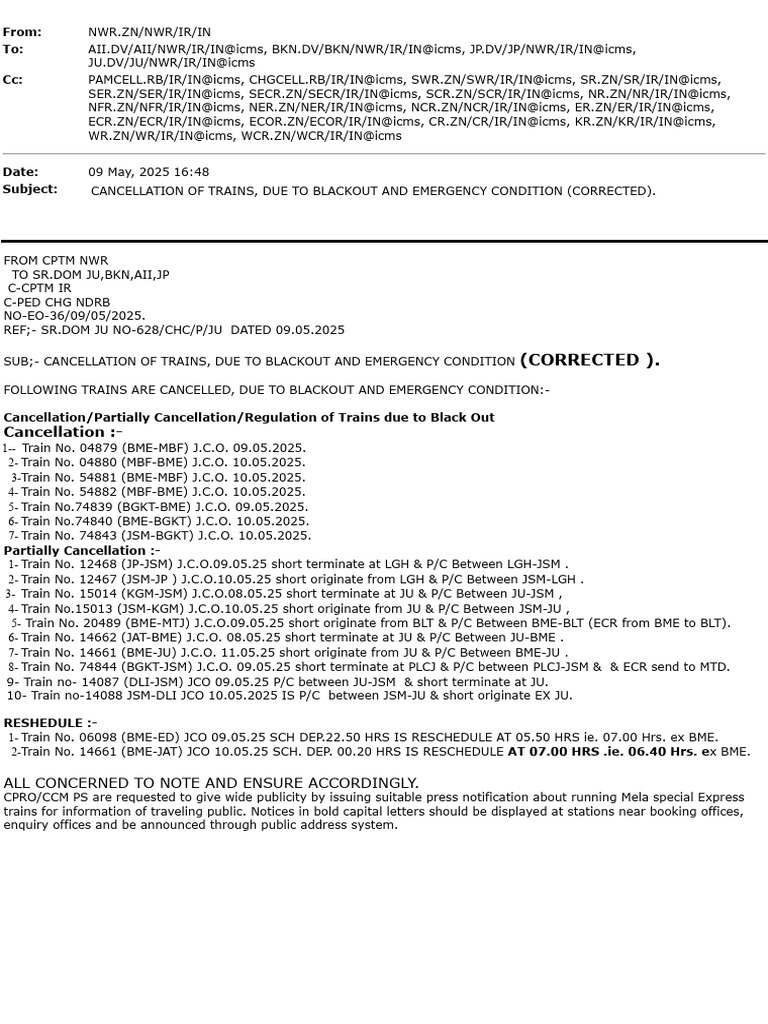Cancellation Train | PDF