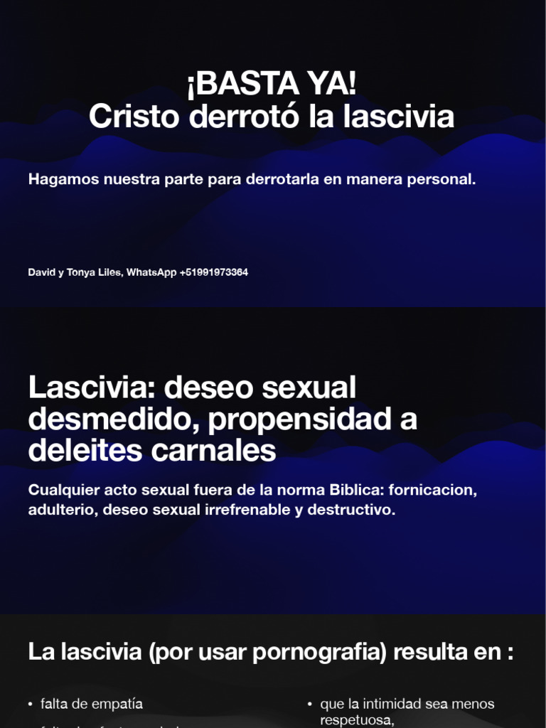 ¡BASTA YA! Cristo Derrotó La Lascivia | PDF | Lujuria | Cristo (título)